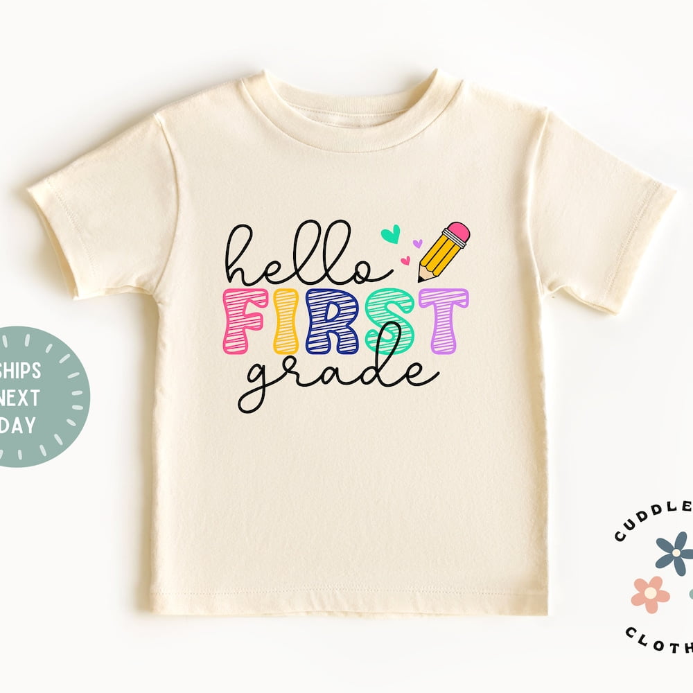Bella Canvas First Grade Shirt, Hello 1st Grade Girls Tee, Back to ...