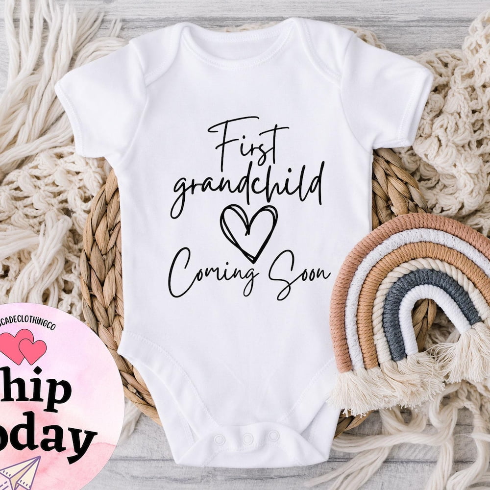 Bella Canvas First Grandchild Coming Soon, First Grandbaby, Grandparent ...