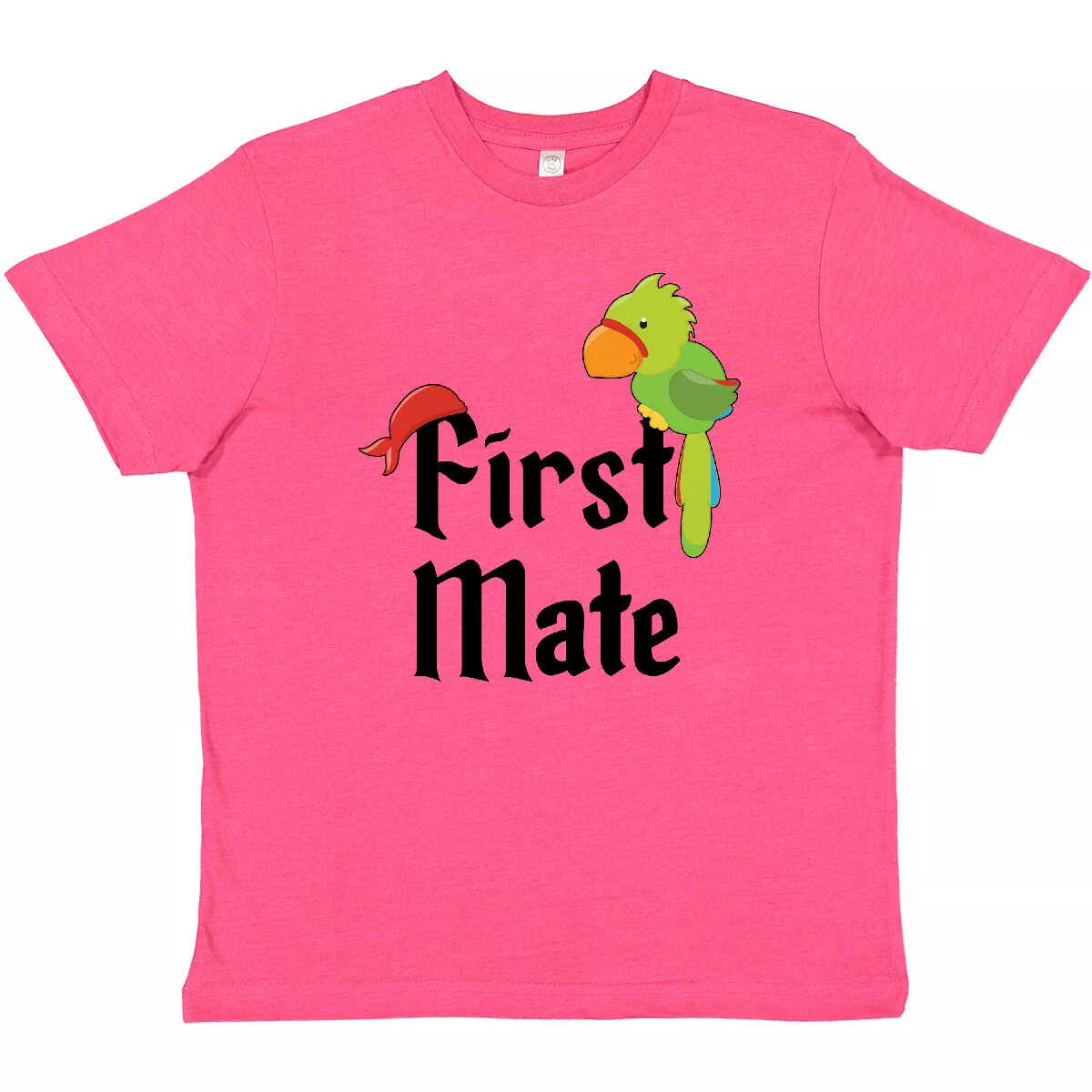 Bella Canvas First Mate Pirate With Parrot And Bandanna Toddler T-Shirt ...