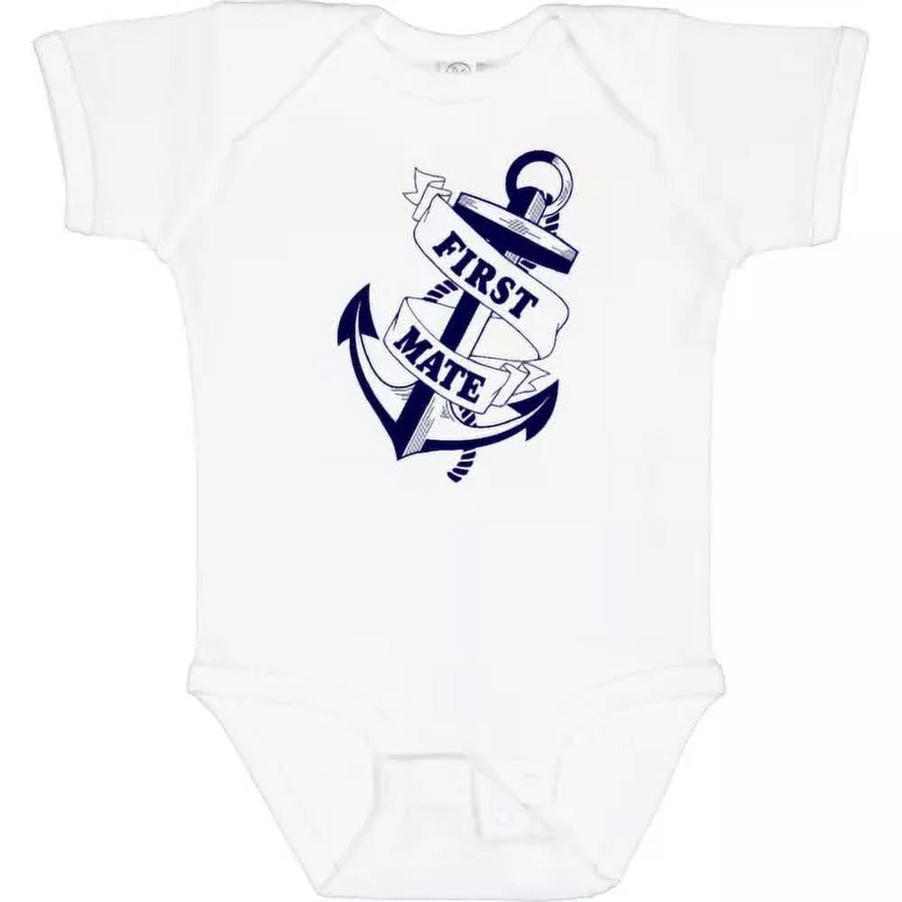 Bella Canvas First Mate With Anchor And Banner Baby Fathers Day Kids Son Bodysuit - Walmart.com