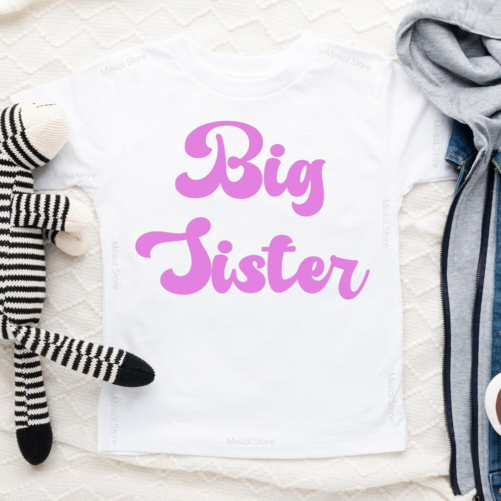 Bella Canvas Font Color Big Sister Shirt, Retro Big Sister Toddler Shirt, Big Sister ...