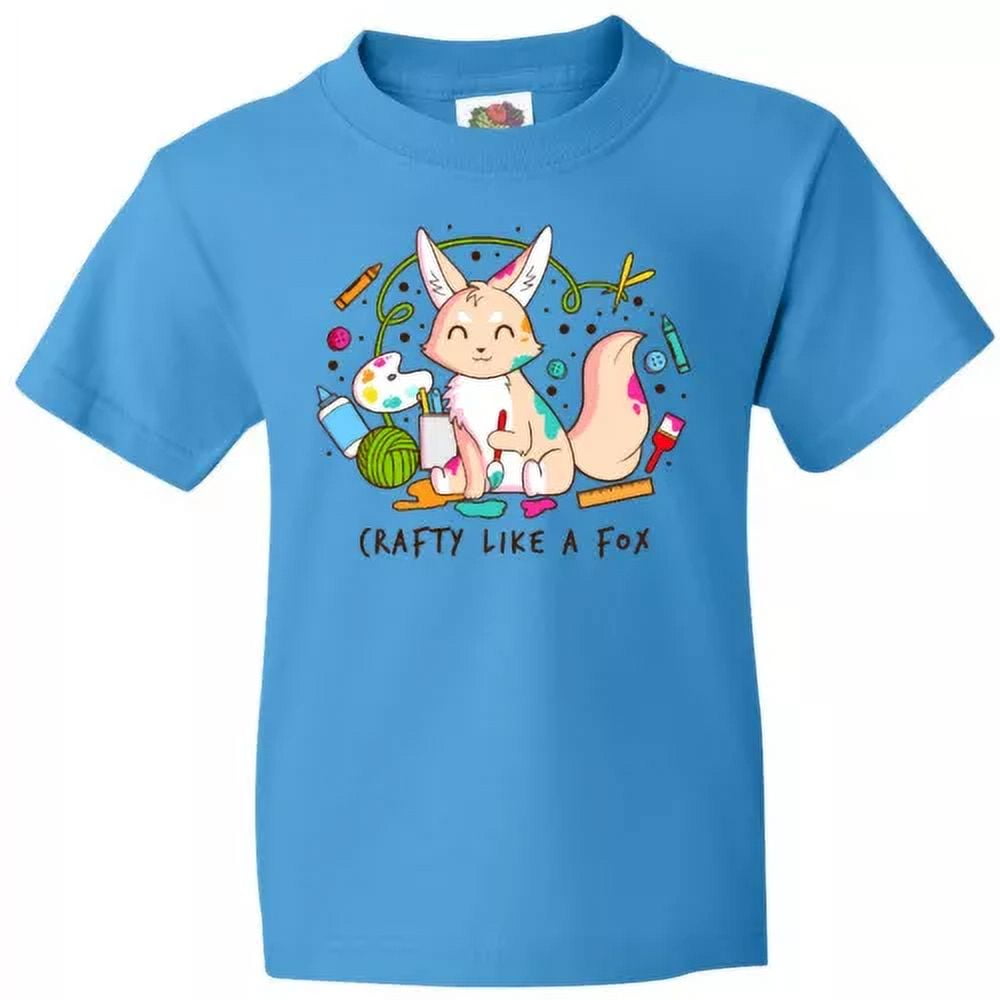 Bella Canvas Fox Crafty Like A Fox Fennec I Hobby Paint Yarn Knitting Toddler Shirt - Walmart.com