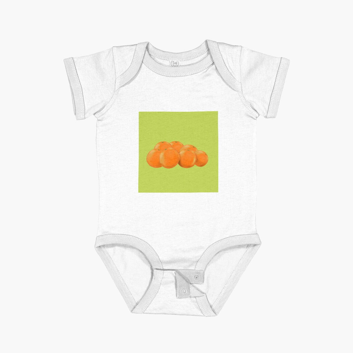 Bella Canvas Fresh Oranges On A Green Background Short Sleeve Baby One ...
