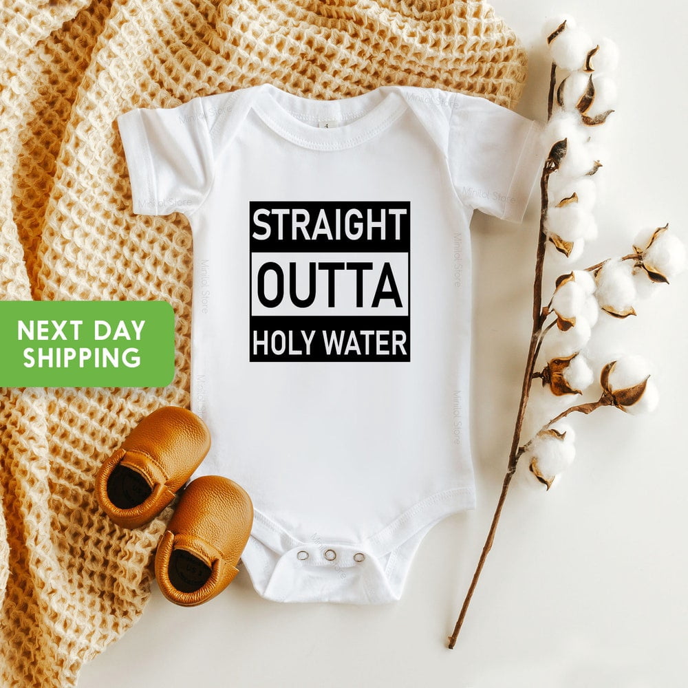 Bella Canvas Funny Baptism, Straight Outta Holy Water, Baptism, Funny ...