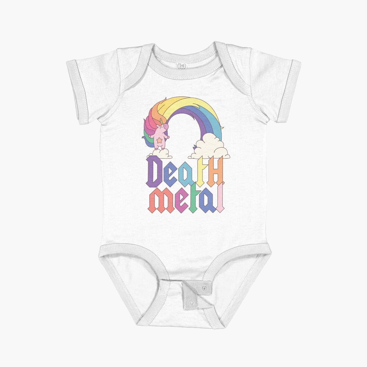 Bella Canvas Funny Death Metal Unicorn Cute Rock Music Band Lover Short ...