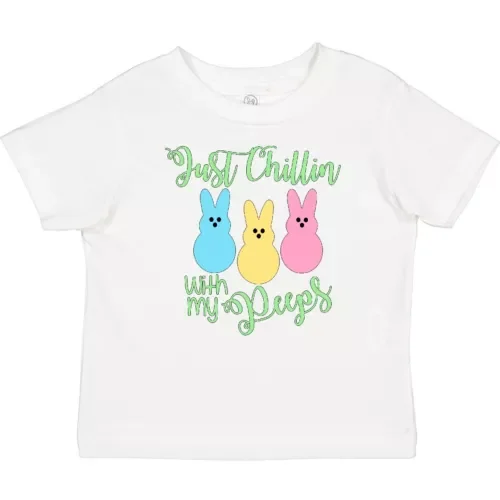 Bella Canvas Funny Easter Just Chillin' With My Peeps Baby Toddler ...