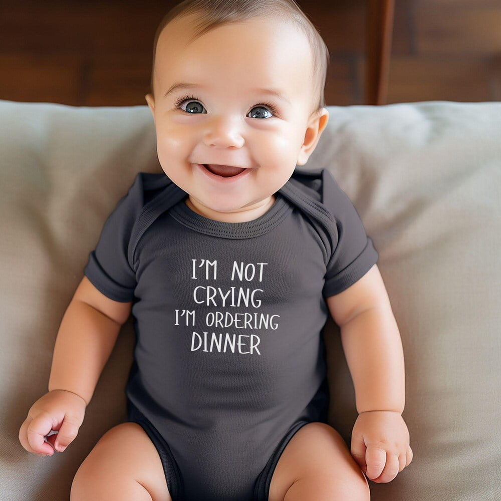 Bella Canvas Funny Infant Bodysuit, I'm Not Crying, I'm Ordering Dinner, Baby Gift, New Baby ...