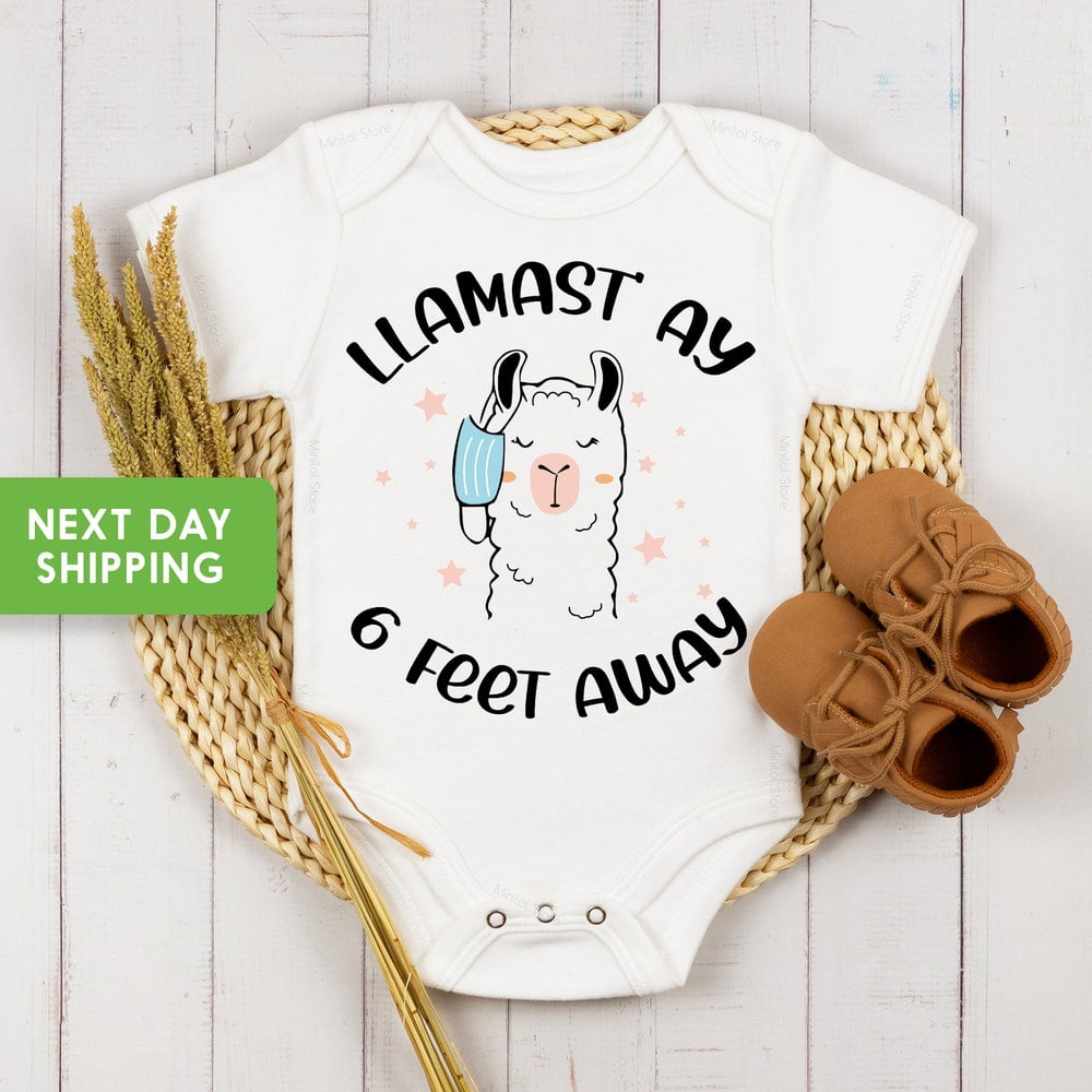 Bella Canvas Funny Llama Llamast'ay 6 Feet Away, Llama Baby Gift, Mamas ...
