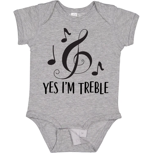 Bella Canvas Funny Music Yes Im Treble Gift Baby Bodysuit Musical ...