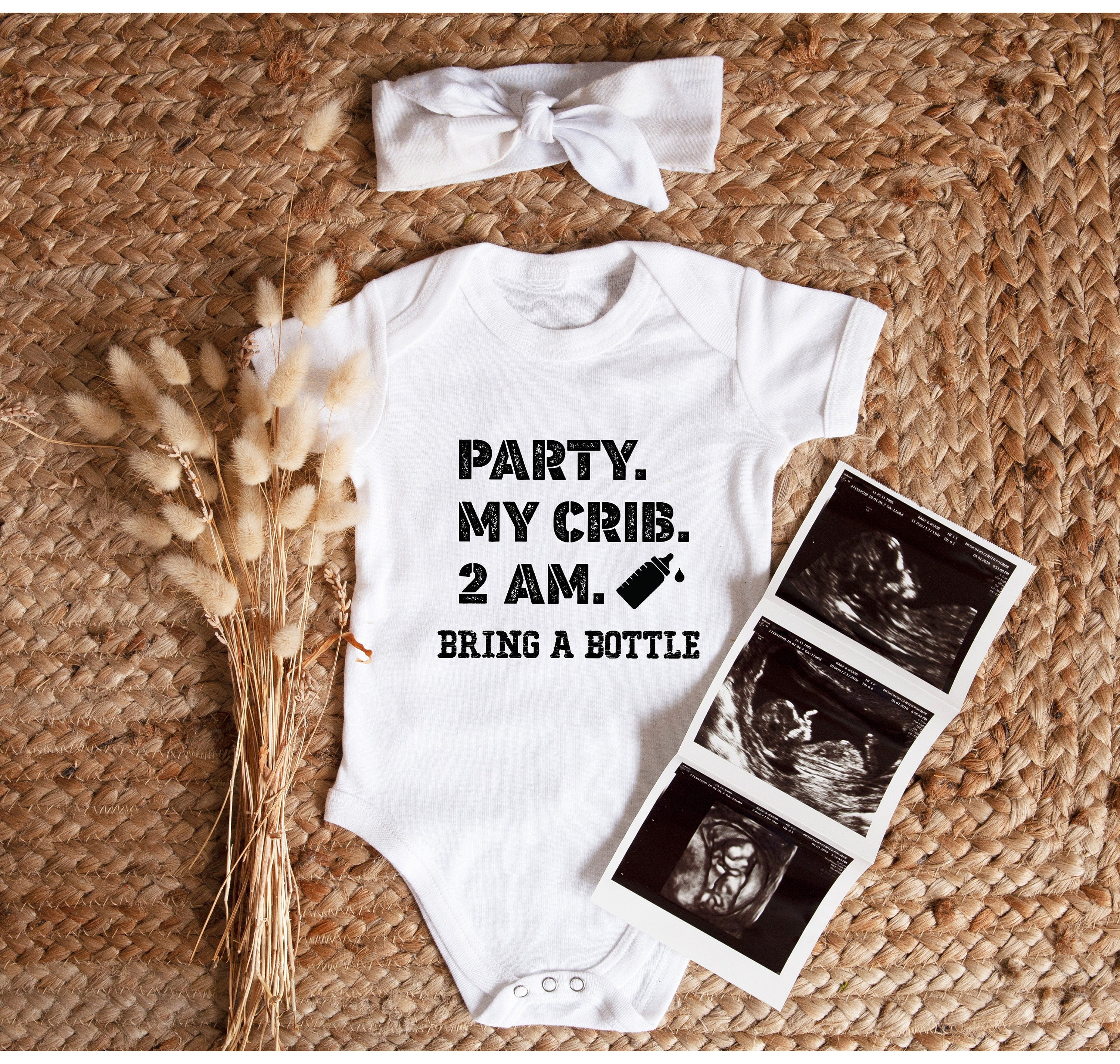 Bella Canvas with Funny, Party At My Crib, Baby Shower Gift, Baby ...