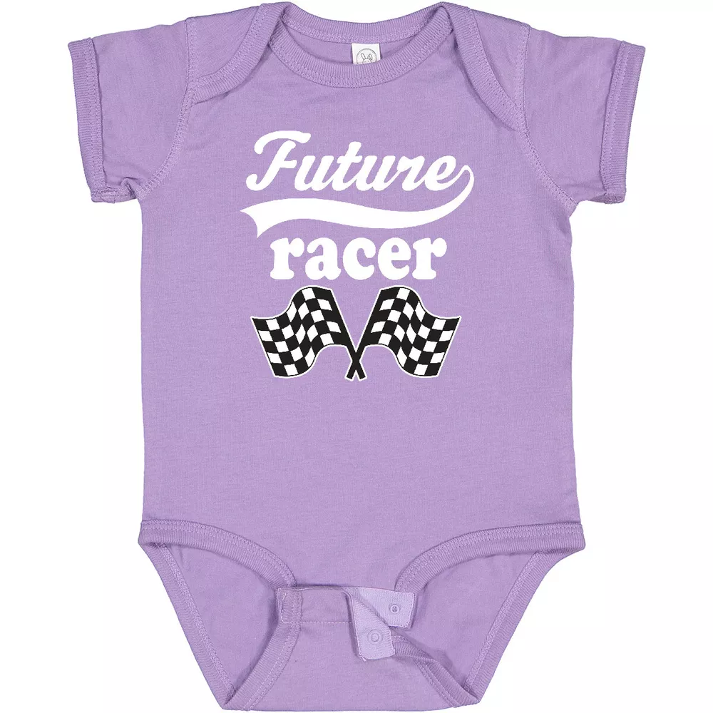 Bella Canvas Future Racer Car Racing Baby Bodysuit Rally Flags Childs ...