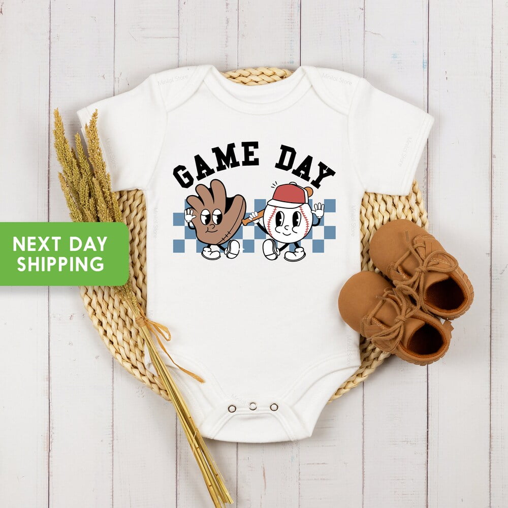Bella Canvas Game Day Baby, Retro B_ball Bodysuit, Cute Game Day ...
