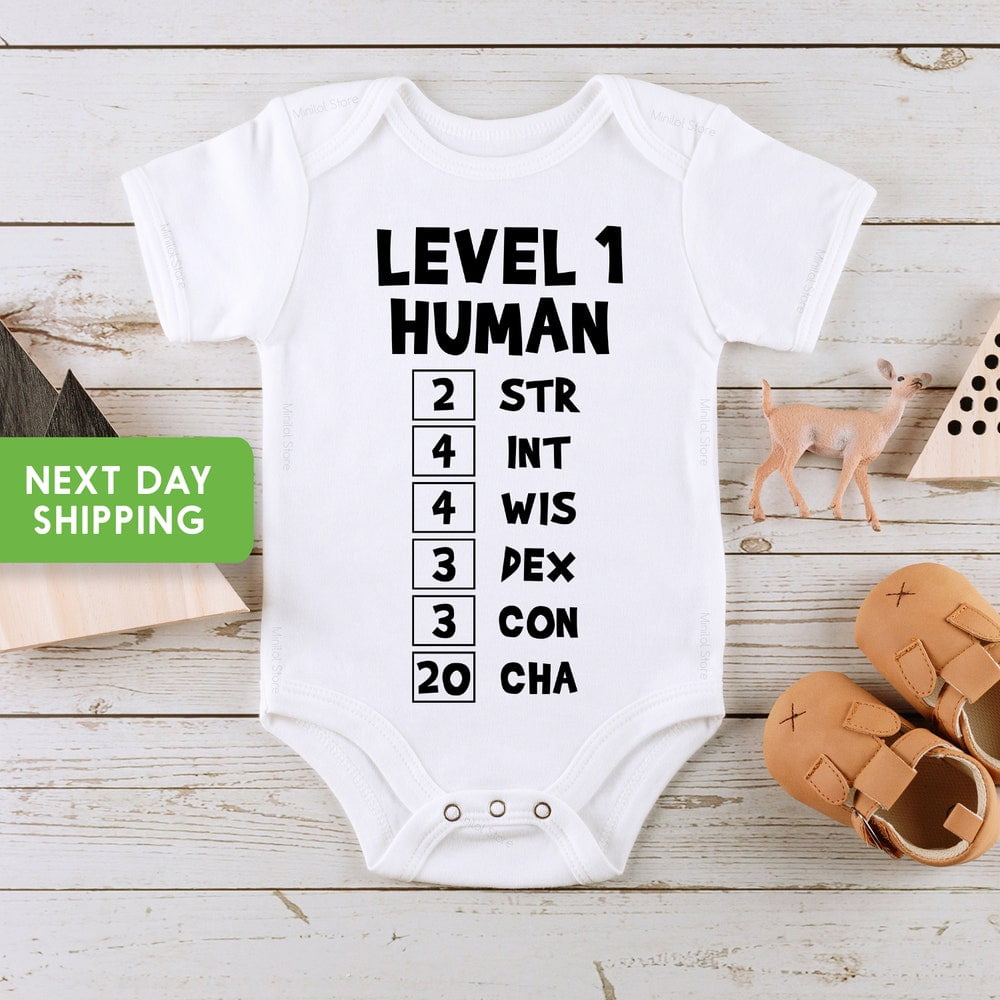 Bella Canvas Gaming Baby, Level 1 Human, Ability Stats Featuring High ...