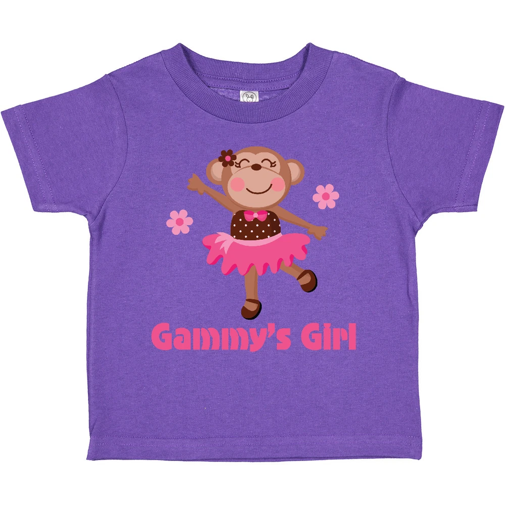Bella Canvas Gammy's Girl Monkey Toddler Shirt Gammy Girls Ballerina Family Cute Toddler Shirt ...