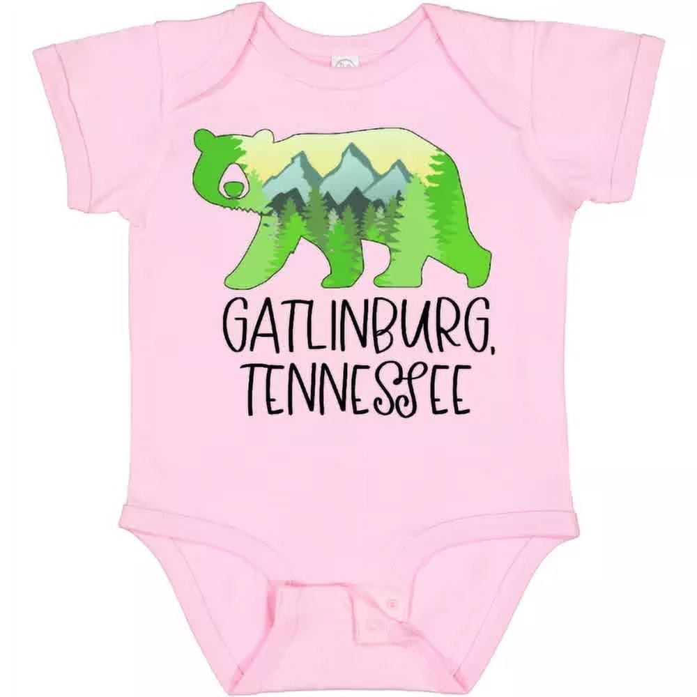 Bella Canvas Gatlinburg, Tennessee- Mountains And Bear Shape Baby State ...