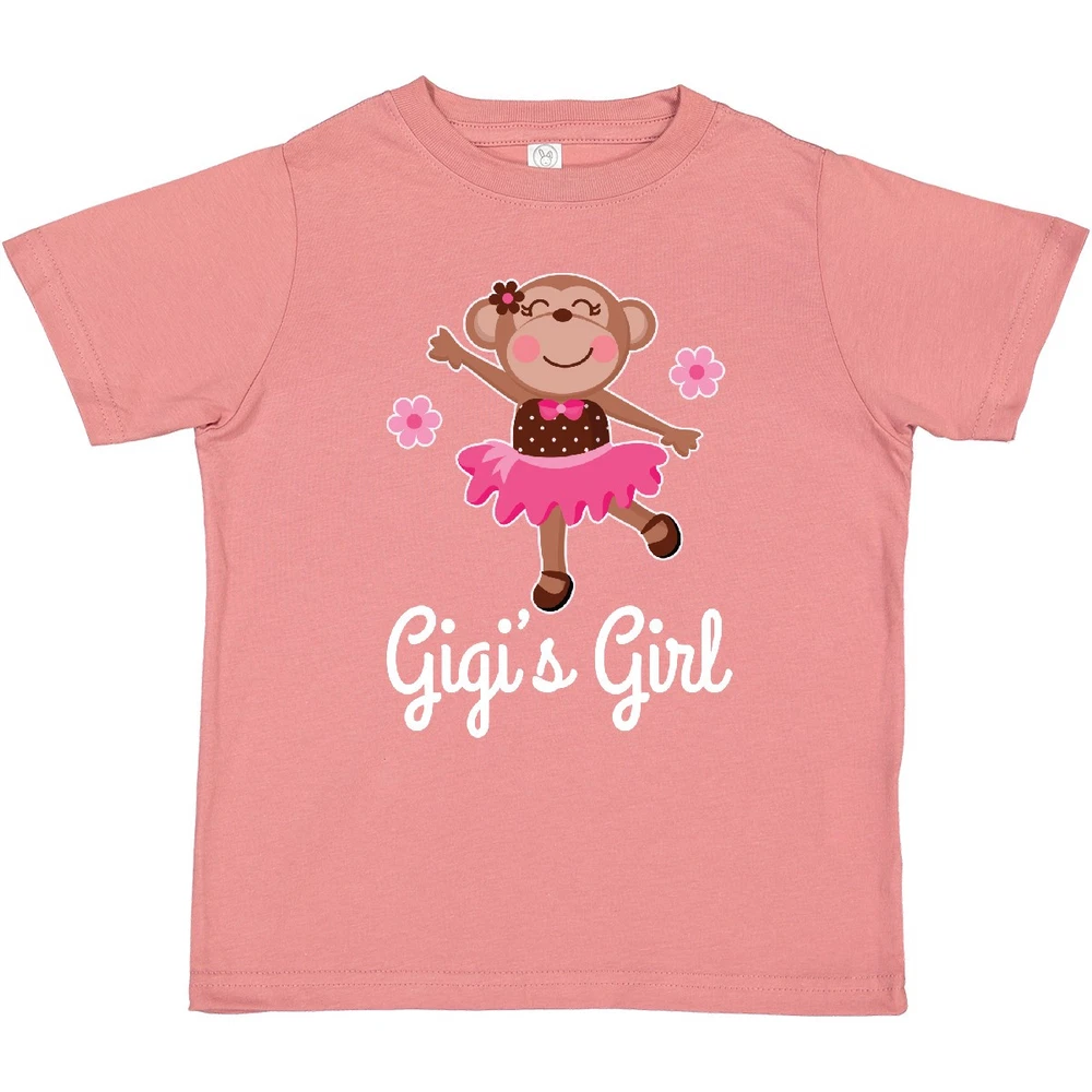 Bella Canvas Gigis Girl Ballerina Monkey Toddler Shirt Gigi Granddaughter Gift Toddler Shirt ...