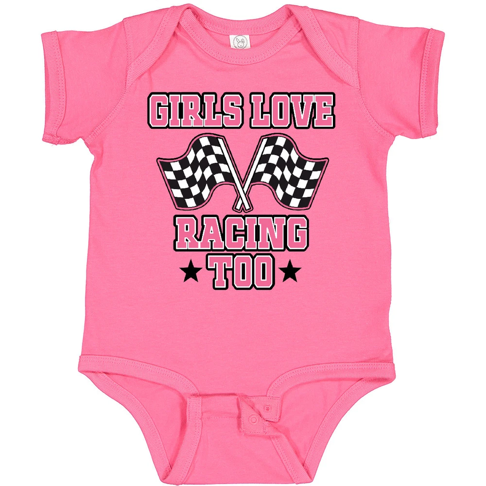 Bella Canvas Girls Love Racing Rally Flags Baby Bodysuit Cars Childs One-piece Hws - Walmart.com