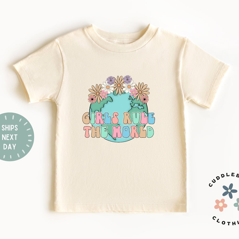 Bella Canvas Girls Rule The World Shirt, Cute Toddler Girls Rule Kids ...