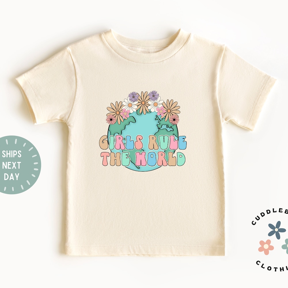 Bella Canvas Girls Rule The World Shirt, Cute Toddler Girls Rule Kids ...