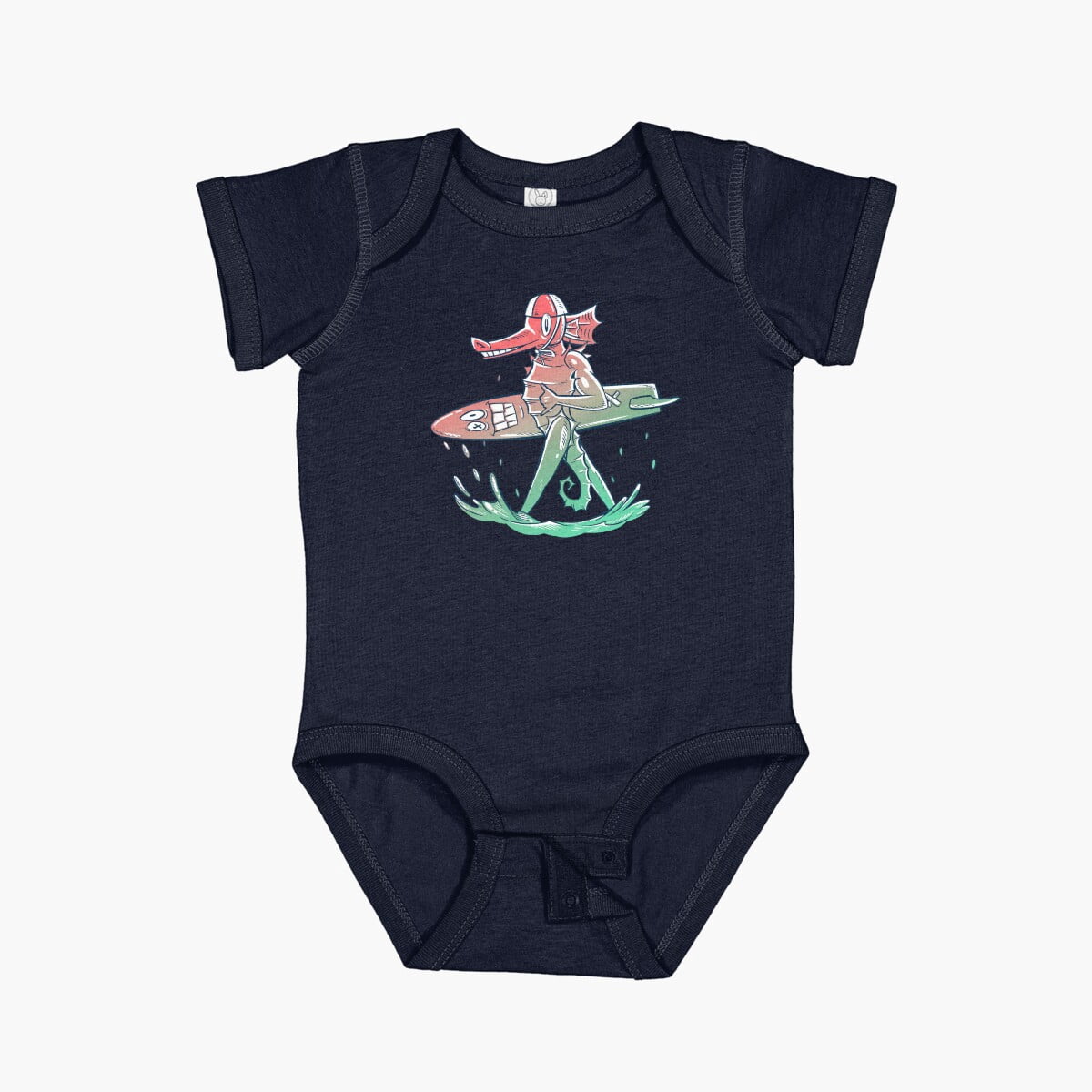 Bella Canvas Gnarly Seashorse Short Sleeve Baby One-Piece Newborn ...