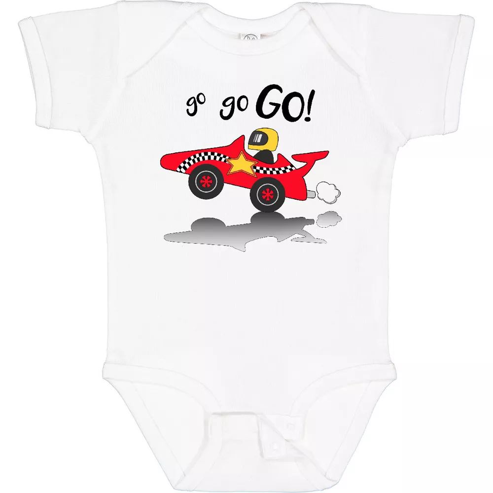 Bella Canvas Go Go Go! Red Racing Car Baby Bodysuit Cars Kids Race ...