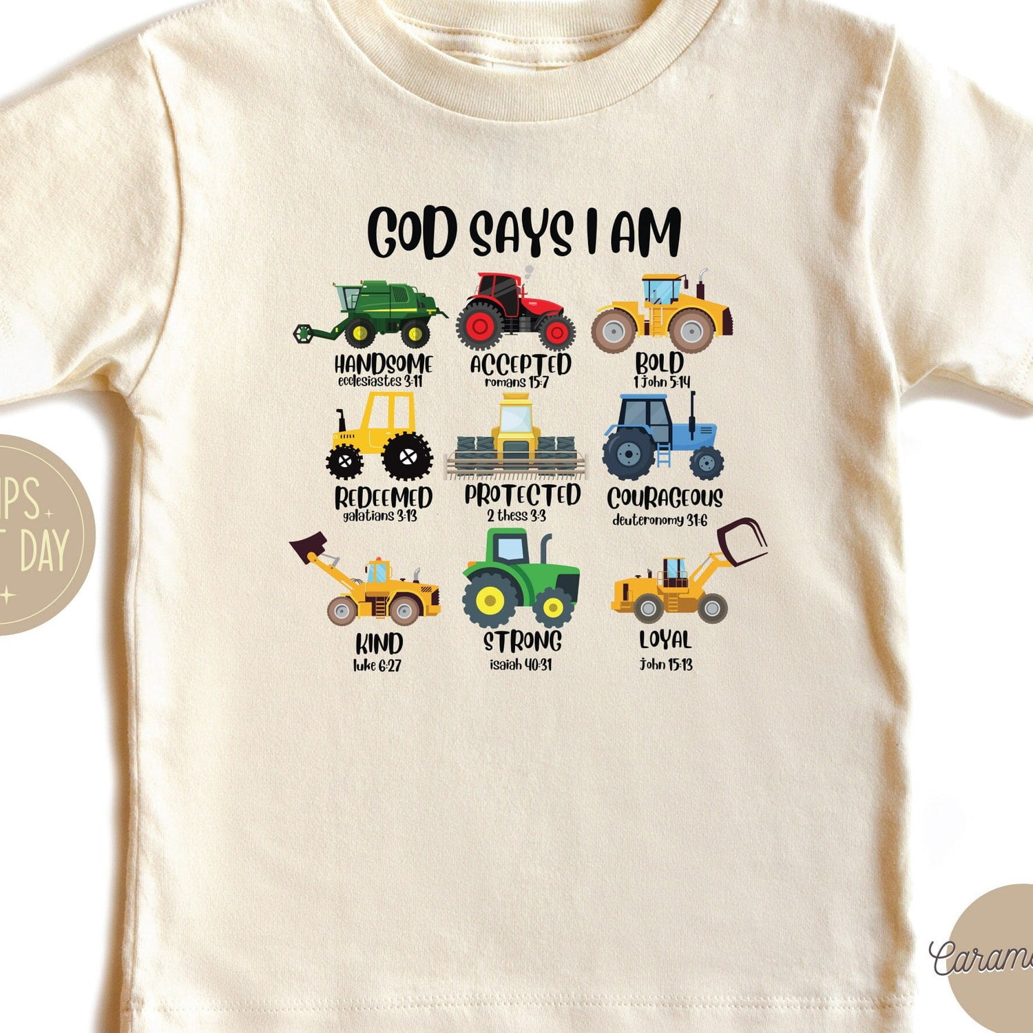 Bella Canvas God Says I Am Construction Machines Daily Affirmations ...