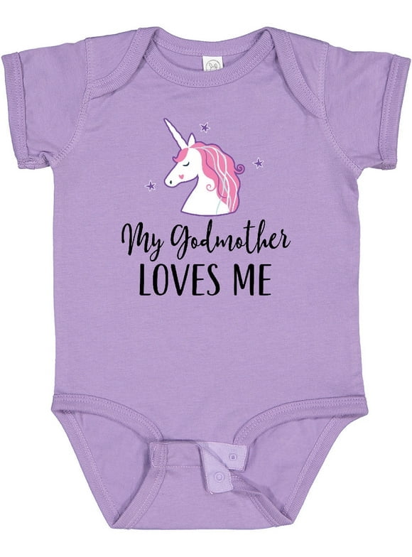 Bella Canvas Godmother Loves Me Unicorn Girls Girls Baby Bodysuit - Walmart.com