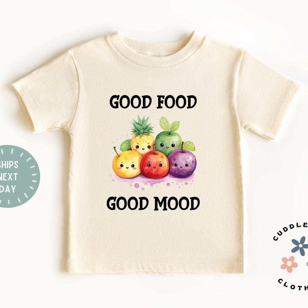 Bella Canvas Good Food Good Mood Kids Shirt, Cute Fruit Toddler Tee ...