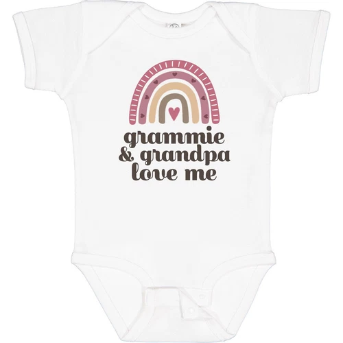 Bella Canvas Grammie And Grandpa Love Me Rainbow Baby Bodysuit Loves Girls From Hws Bodysuit ...