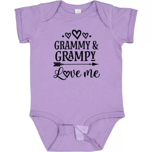 Bella Canvas Grammy And Grampy Love Me Valentine Baby Bodysuit Grandkids Grandbaby Baby Bodysuit ...