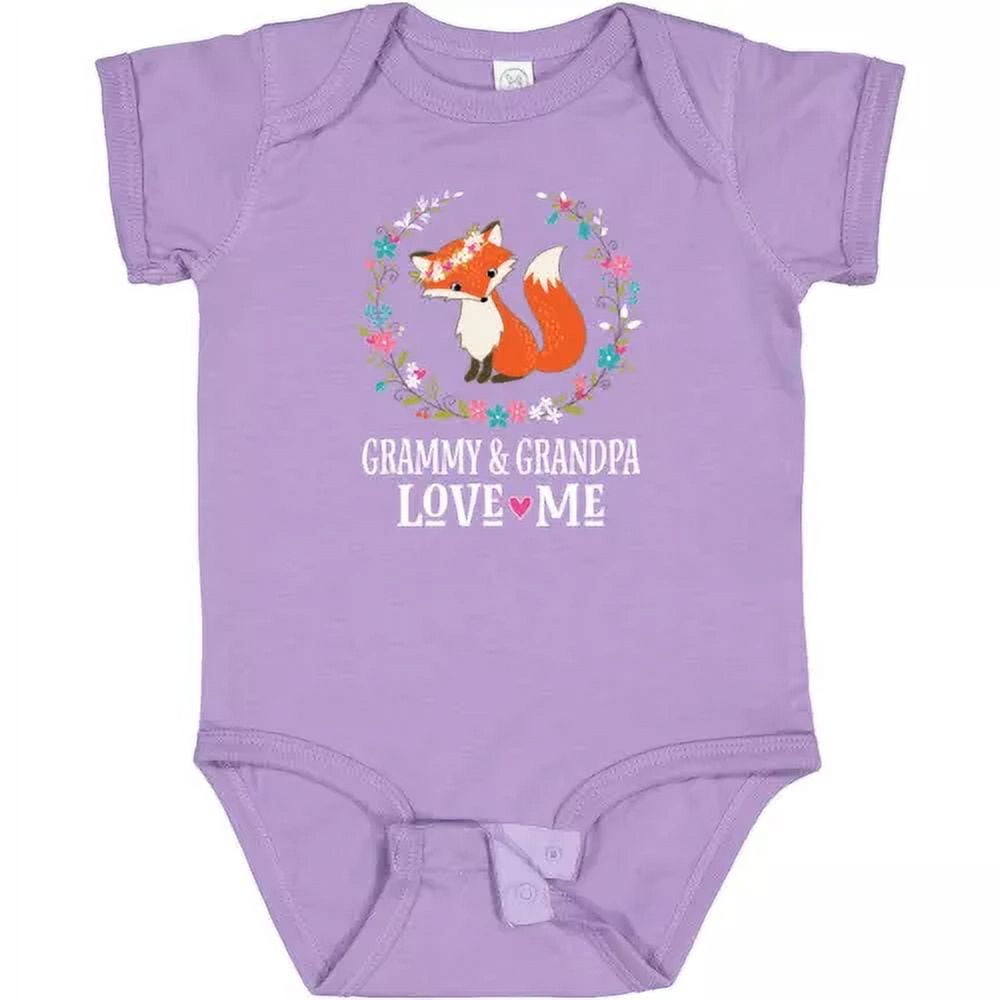 Bella Canvas Grammy And Grandpa Love Me Grandchild Fox Baby Grandkids Hws Bodysuit - Walmart.com