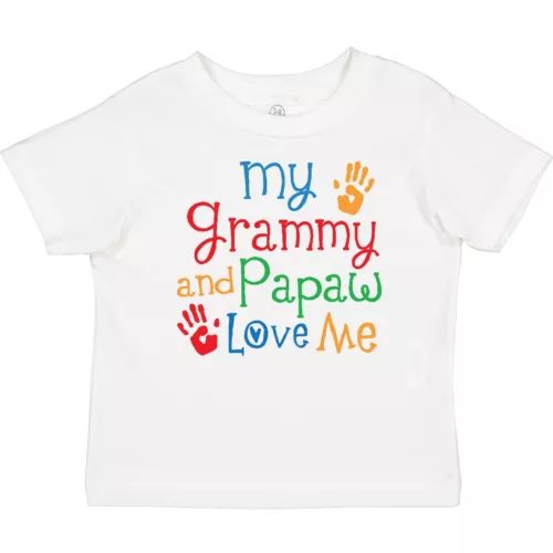 Bella Canvas Grammy And Papaw Love Me Grandchild Baby Toddler Shirt Gift From Grandkids ...