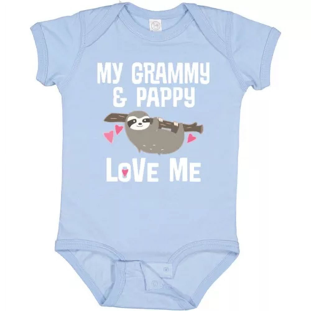 Bella Canvas Grammy And Pappy Love Me Sloth Baby Grandchild Childs Girls Bodysuit - Walmart.com