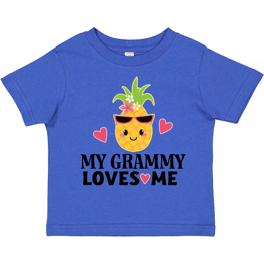 Bella Canvas Grammy Loves Me Cute Pineapple Toddler Shirt Girls Grandkids Childs Toddler Shirt ...