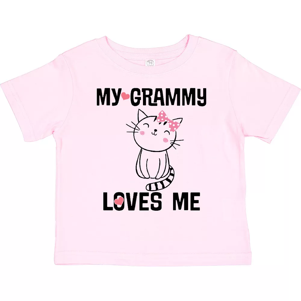 Bella Canvas Grammy Loves Me Girls Kitty Toddler Shirt Clothing Sweet Child Kid Toddler Shirt ...