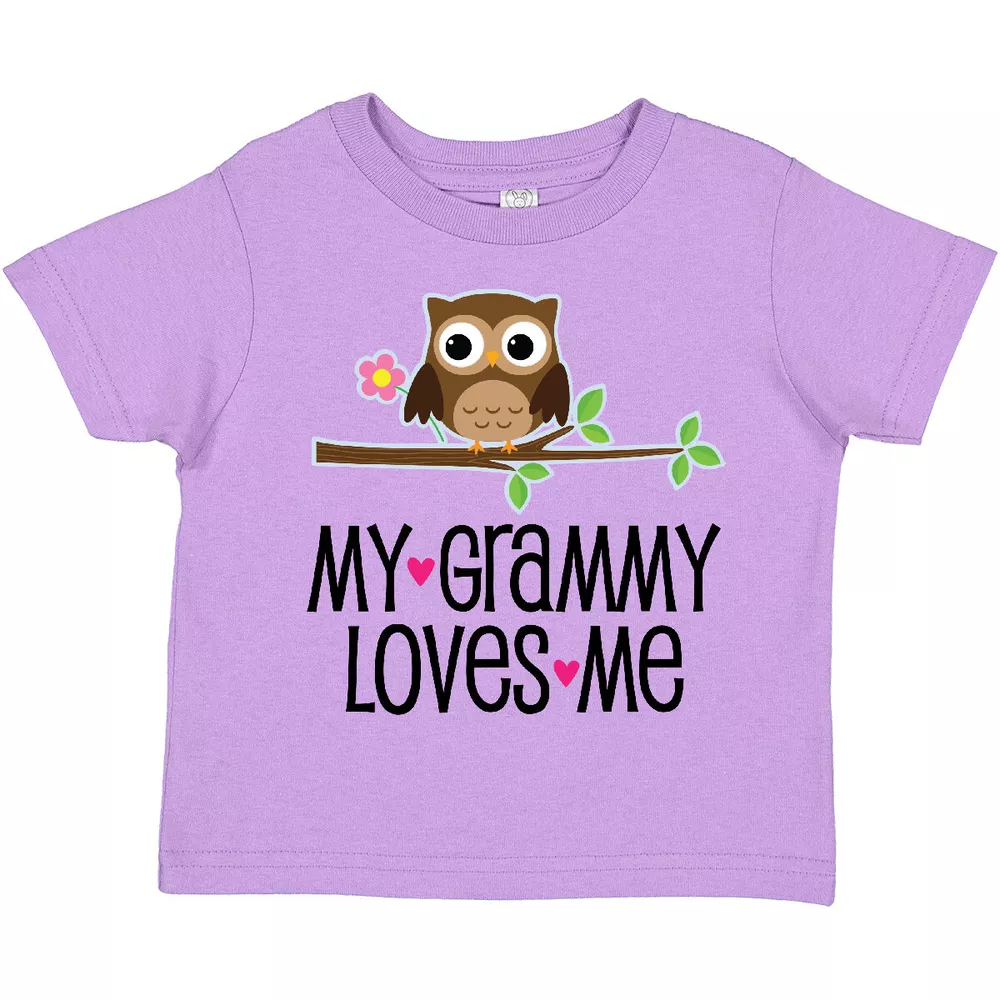 Bella Canvas Grammy Loves Me Grandchild Owl Toddler Shirt Gift From Granddaughter Toddler Shirt ...