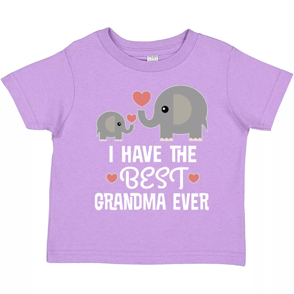 Bella Canvas Grandchild Best Grandma Ever Toddler Shirt Grandson Elephant Cute Toddler Shirt ...