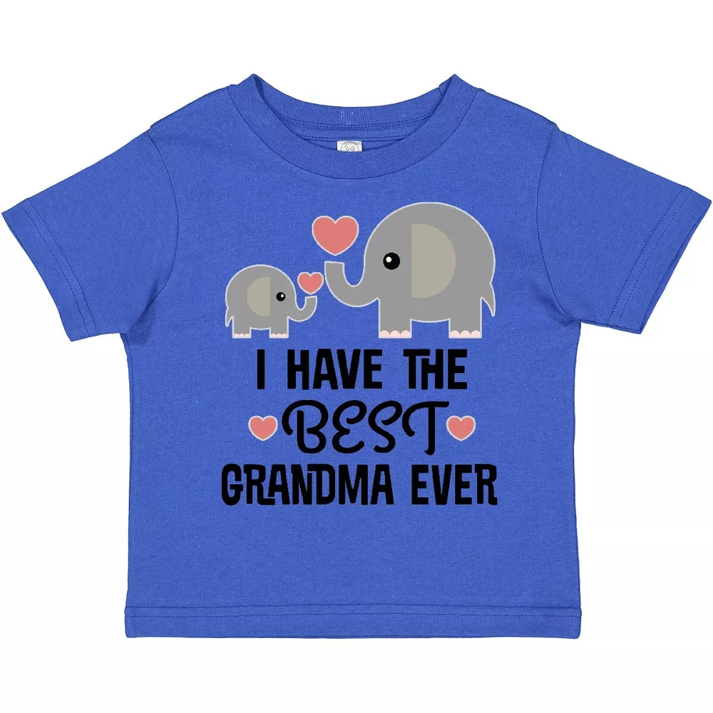 Bella Canvas Grandkids Best Grandma Ever Toddler Shirt Grandson Elephant Cute Kid Toddler Shirt ...