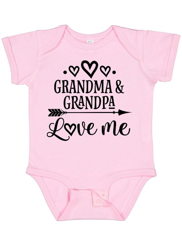 Bella Canvas Grandma Grandpa Love Me Arrow Boys or Girls Baby Bodysuit - Walmart.com