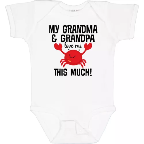 Bella Canvas Grandma Grandpa Love Me Boys Baby Bodysuit Grandkids Grandchild Kids Bodysuit ...