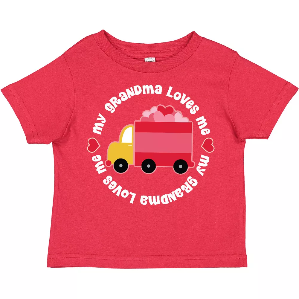 Bella Canvas Grandma Loves Me Valentine Truck Kids Toddler Shirt Valentines Day Toddler Shirt ...