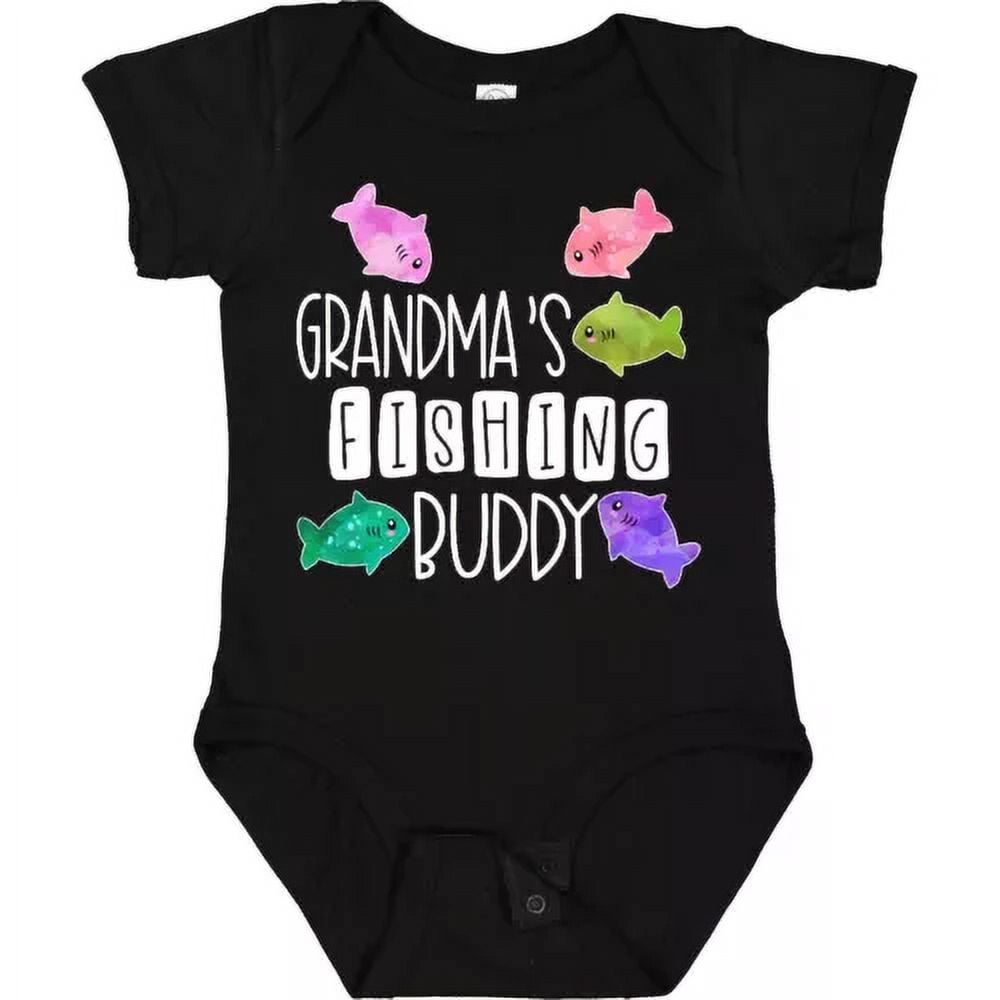 Bella Canvas Grandma's Fishing Buddy With Colorful Fish Baby Kids ...