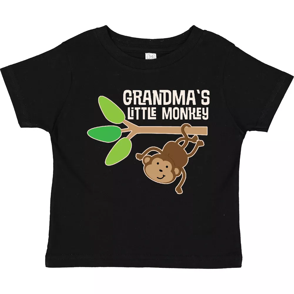 Bella Canvas Grandma's Little Monkey Grandchild Toddler Shirt Cute Kids Childs Toddler Shirt ...