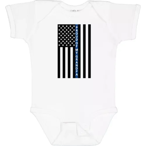Bella Canvas Grandpa Police Law Enforcement Infant Creeper Grandfather Grandkids Bodysuit ...