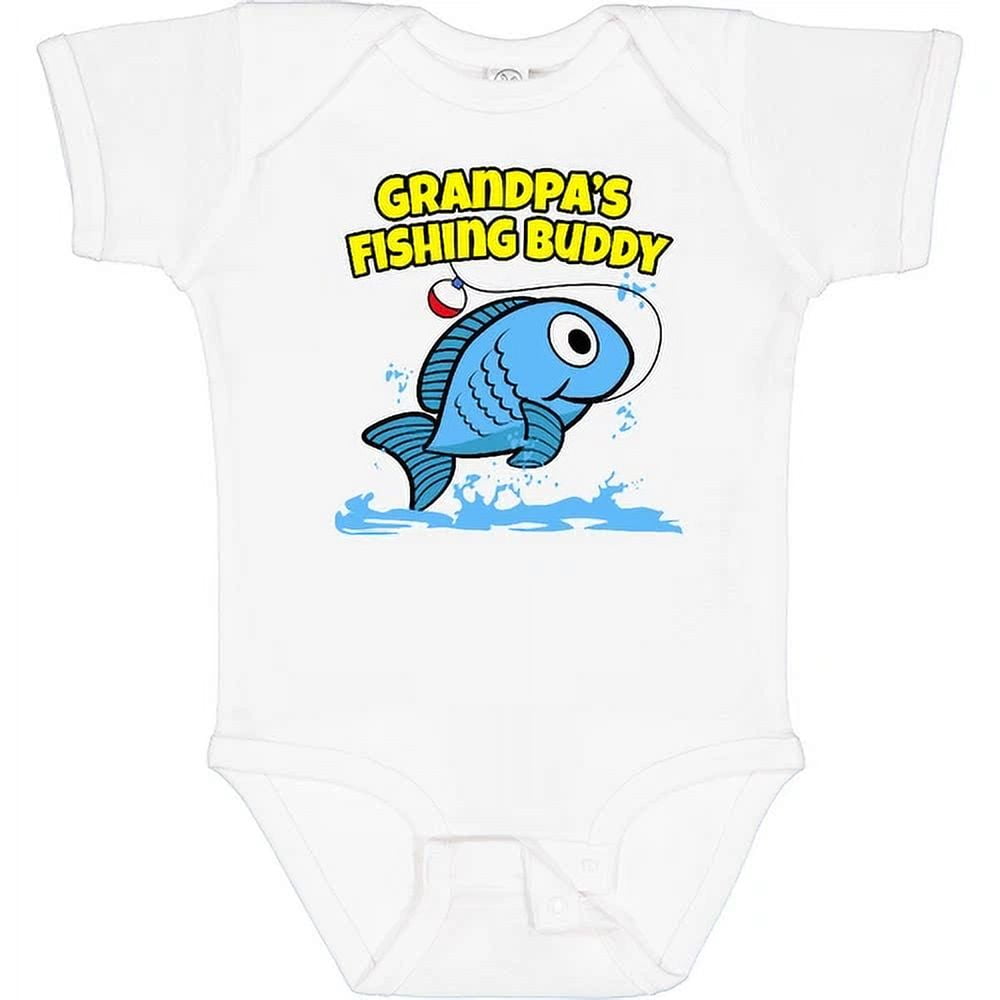 Bella Canvas Grandpa's Fishing Buddy (blue) Baby Grandpa Fish Cute ...