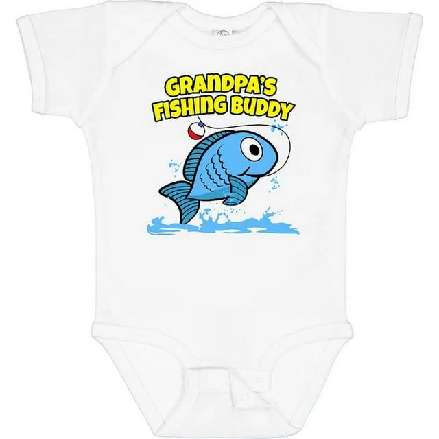 Bella Canvas Grandpa's Fishing Buddy (blue) Baby Grandpa Fish Cute ...