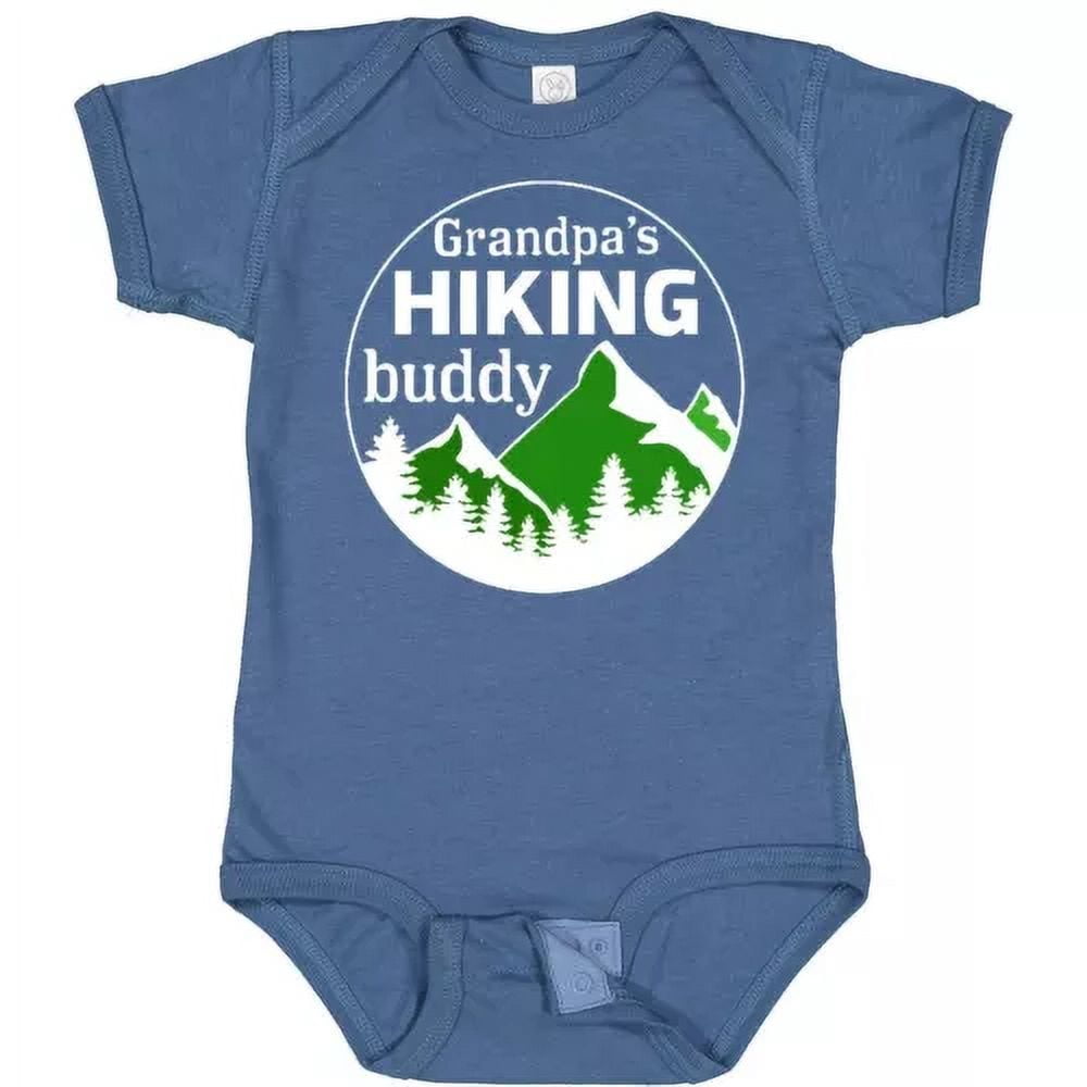 Bella Canvas Grandpa's Hiking Buddy With Mountains And Trees Baby Kids ...