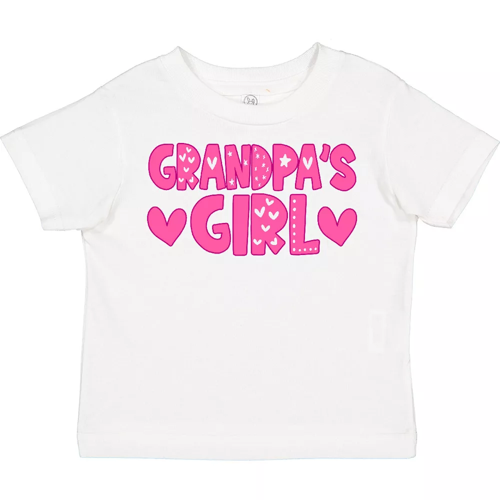Bella Canvas Grandpas Girl Granddaughter Gift Toddler Shirt Family Girls Little Toddler Shirt ...