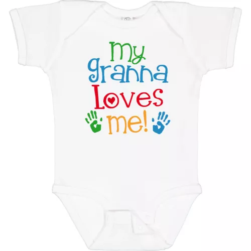 Bella Canvas Granna Loves Me Grandkid Outfit Infant Creeper From Grandbaby Shower Bodysuit ...