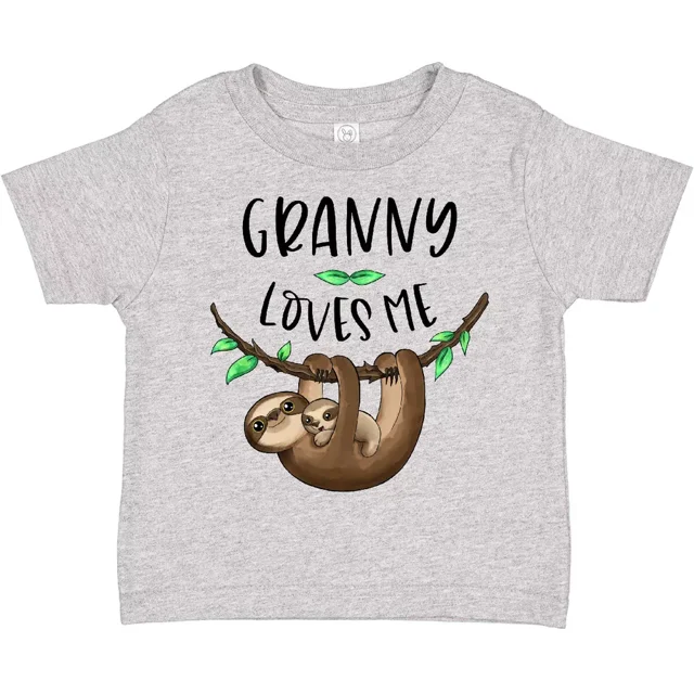 Bella Canvas Granny Loves Me Cute Sloth And Baby Toddler Shirt Family Sloths Kids Toddler Shirt ...